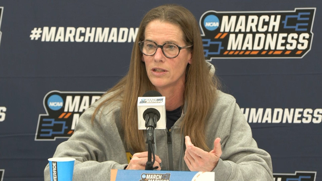 WATCH: Michigan Kim Barnes Arico previews LSU second round game ...