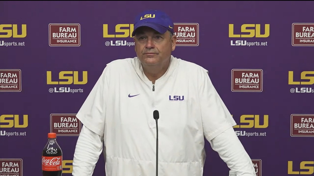 WATCH: LSU offensive coordinator Mike Denbrock talks spring football ...