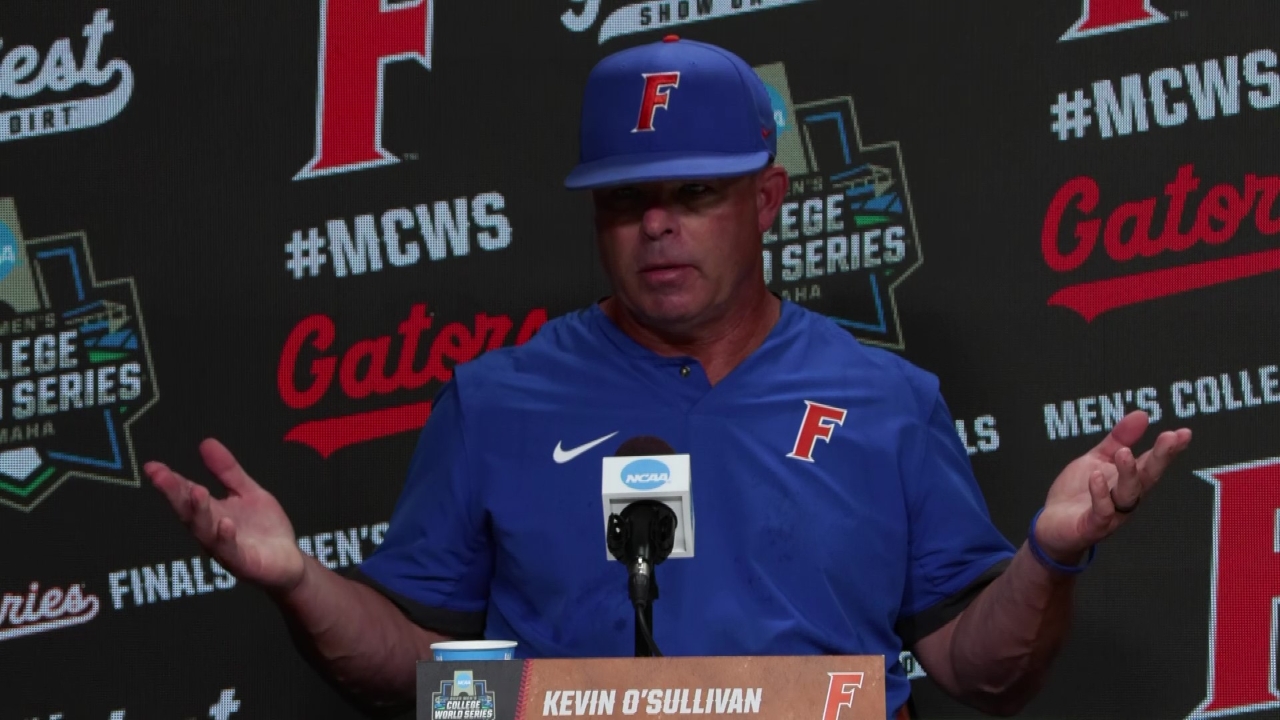 WATCH: Florida Kevin O'Sullivan LOSS to LSU postgame, CWS finals game ...