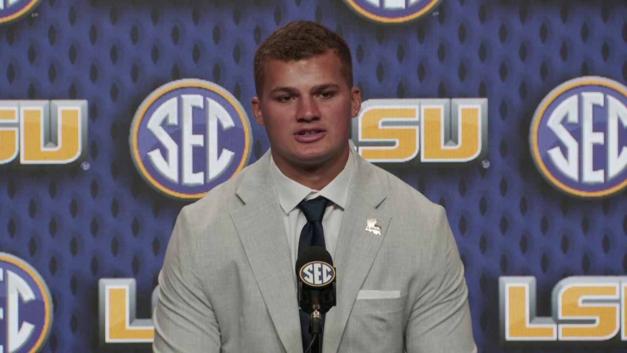 WATCH: LSU Tight End Mason Taylor interview at SEC Football Media Days ...