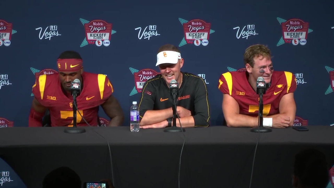 WATCH: USC Lincoln Riley WIN over LSU postgame plus QB Miller Moss ...