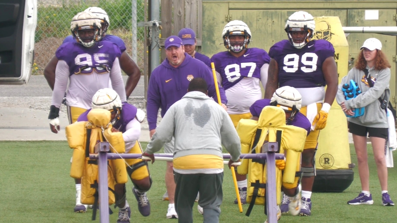 LSU spring FOOTBALL practice video FOCUSED on DEFENSE, March 27 ...