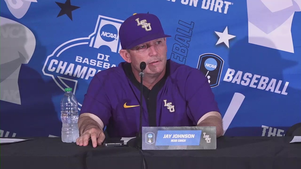 WATCH: LSU Jay Johnson WIN over West Virginia Super Regional postgame ...