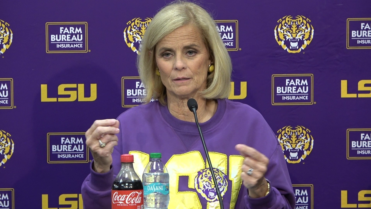 WATCH: LSU Kim Mulkey WIN over Houston Christian postgame press ...