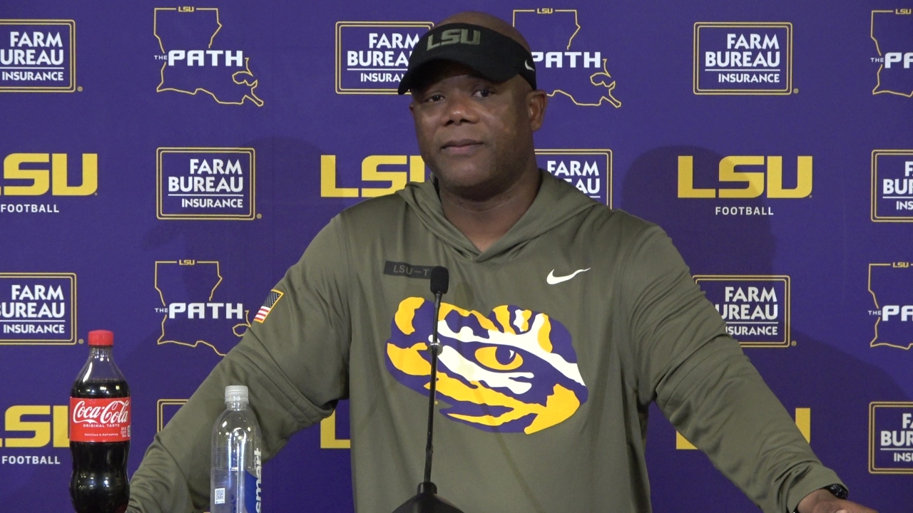 WATCH: LSU Frank Wilson WIN over Arkansas postgame press conference ...